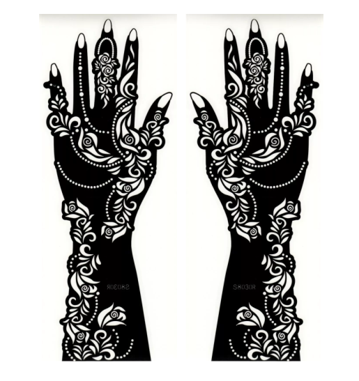 MehndiArt Mehendi stickers for single and both hands, Mehandi Stencil ...