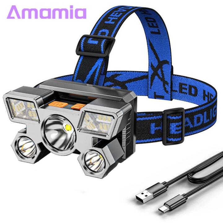 Amamia Fishing Headlight Waterproof Battery-Powered LED Headlamp ...