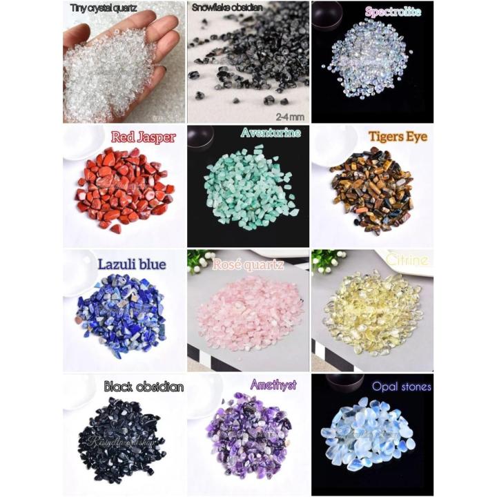 50 grams natural stones crystal gravel chips gemstones for resin art ...