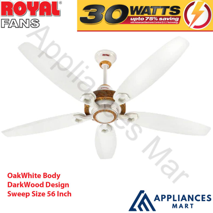 Royal Fans Ceiling Fan Nova Model 5 Blades Copper Winding 56 Inches ...