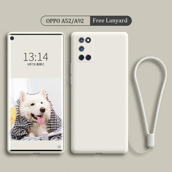 For OPPO A52/A92 Phone Case Lens Protection Candy Color Casing Solid ...