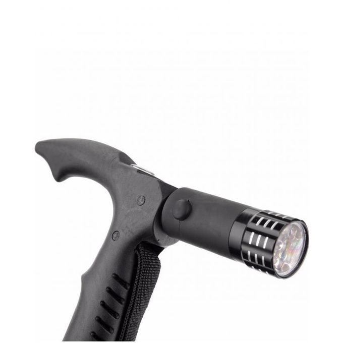 Hiking Walking Stick with Torch-Black | Daraz.pk