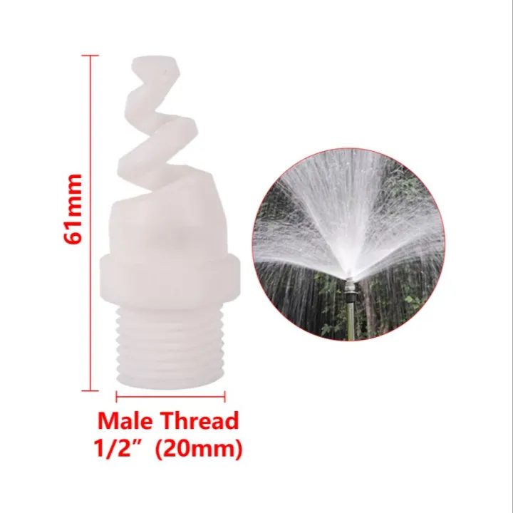 TEFLON Male Spiral Cone Spray Nozzle 1/2" | Cooling Tower, Dust ...