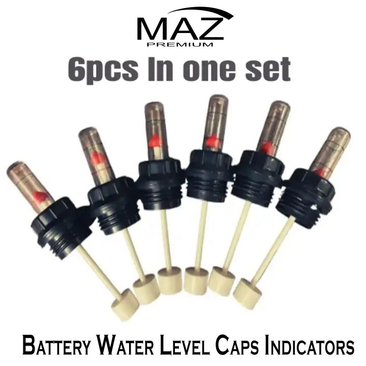 MAZ Premium 6 Pcs Water Level Indicator Battery Caps for 100 to Tubular ...