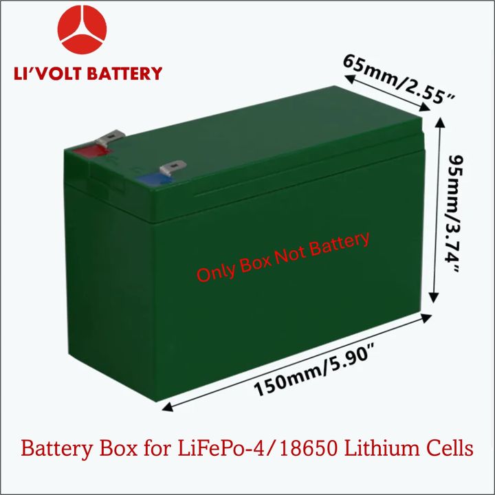 12v Battery Box/Case for 18650 lithium-ion and 32650 (LiFe-Po-4 ...
