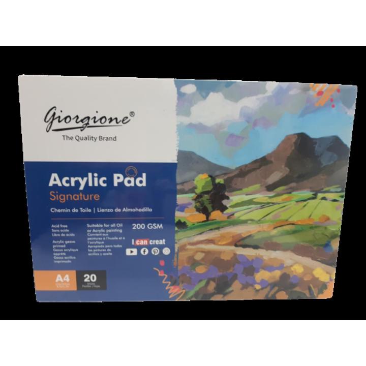 Giorgione Acrylic Pad A3 A4 A5 Signature 20 Sheets 200 Grams Paper Art ...
