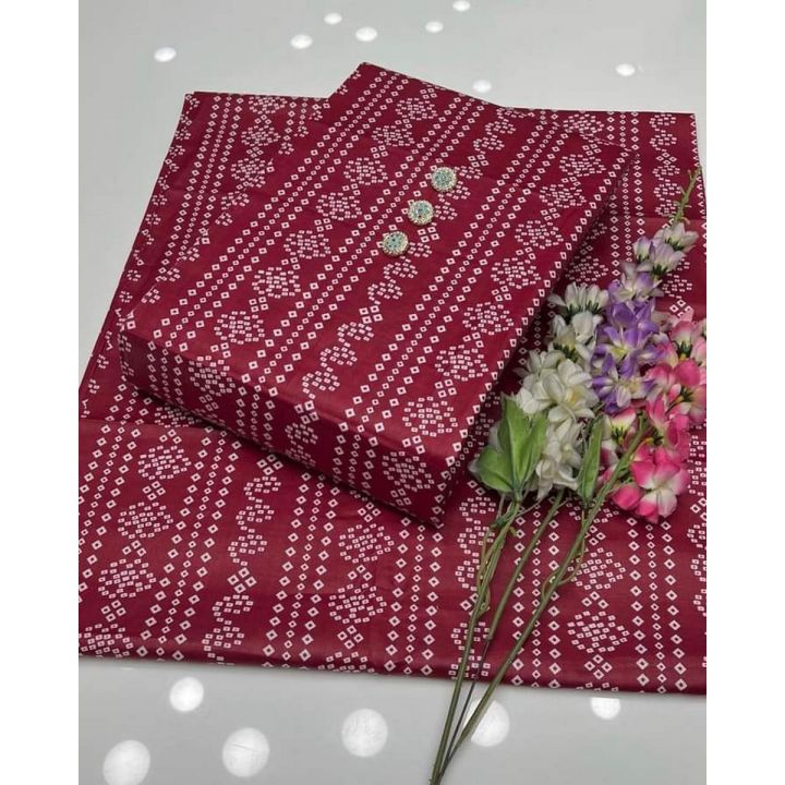 Lawn print chunri design 5 meter kapra 2 piece suit | Daraz.pk