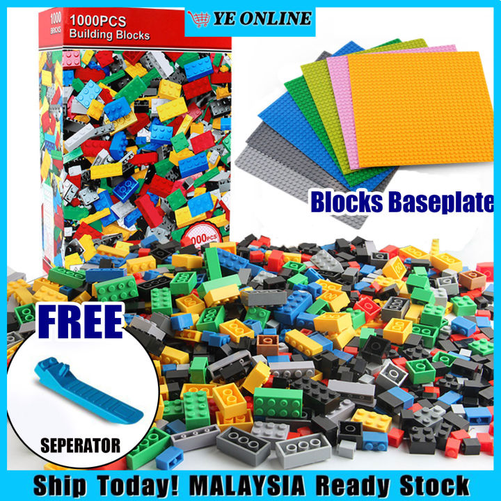 Colorful 1000 500 Pcs Baseplate Educational Creative Kids Blok Bangunan ...