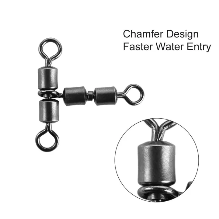 Fishhook Lure Line Connector FishHooks Connector Swivels Bearing Double ...