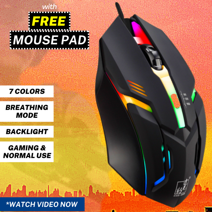FunBug 7 light breathing gaming mouse RGB cheap with FREE Pad - Gaming ...