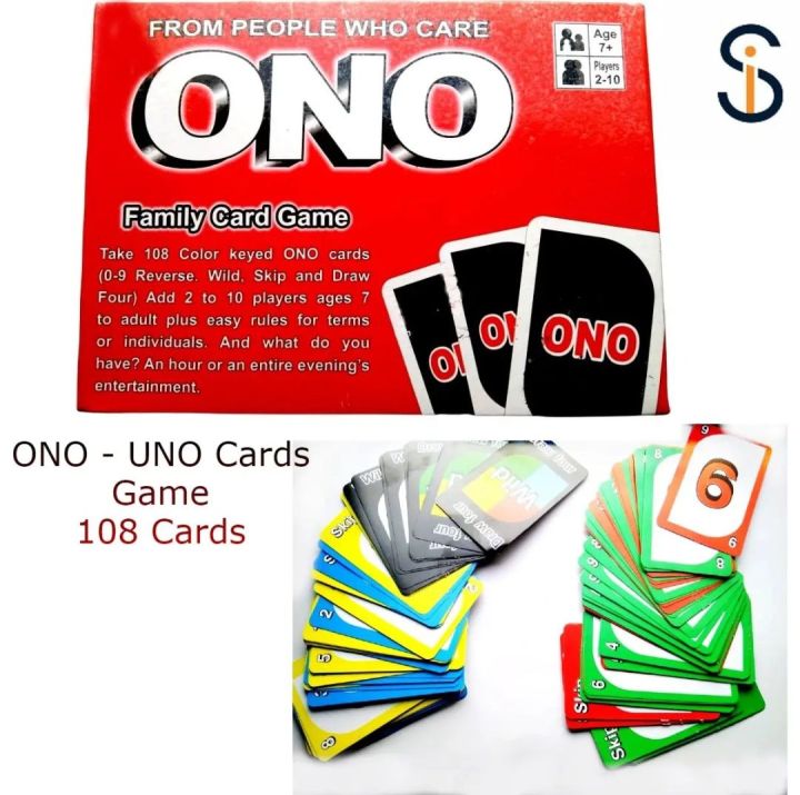 ONO Family Card Game – 108 Game Cards for Kids & Toddlers, Fun ...