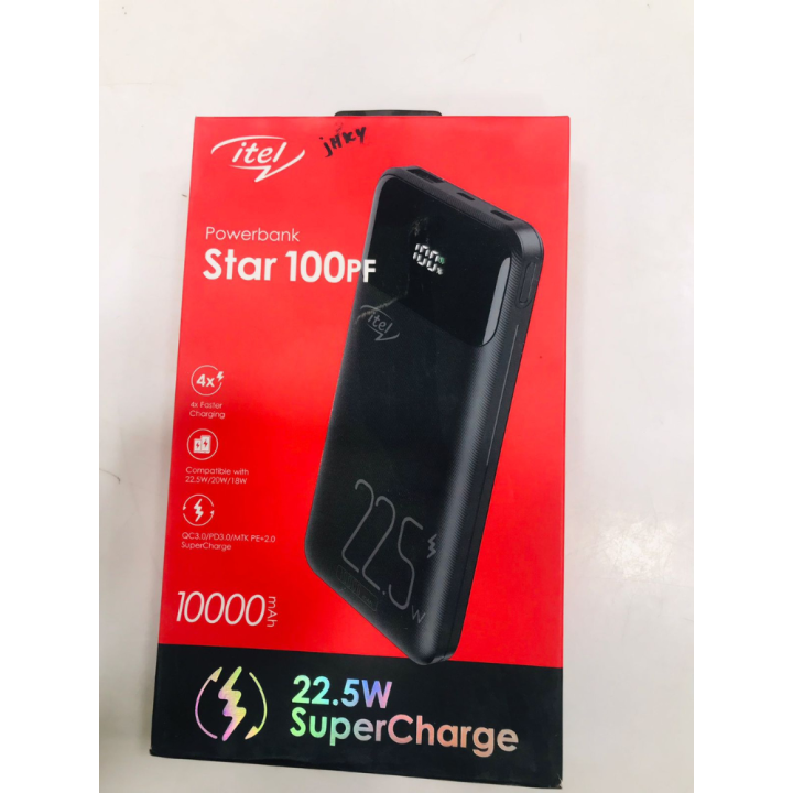 Original Power Bank Star 100PF itel 10000mah fast charging powerbank ...