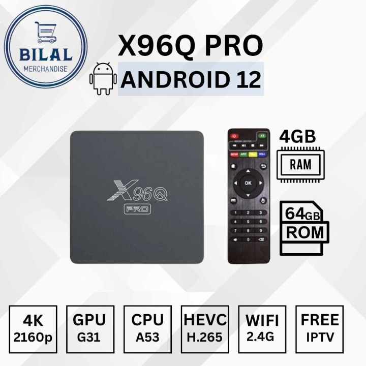 X96Q Pro TV Box 4GB 64GB Android 12 4K Ultra Definition Smart Android ...