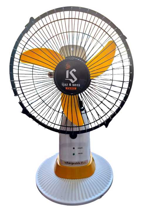 Rechargeable AC/DC Table Fan 12" High Speed with Built in Battery ...