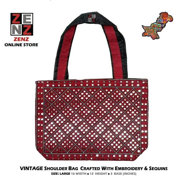 Pakistani Sindhi Embroidered Boho Vintage Large Shoulder Bag for Women ...