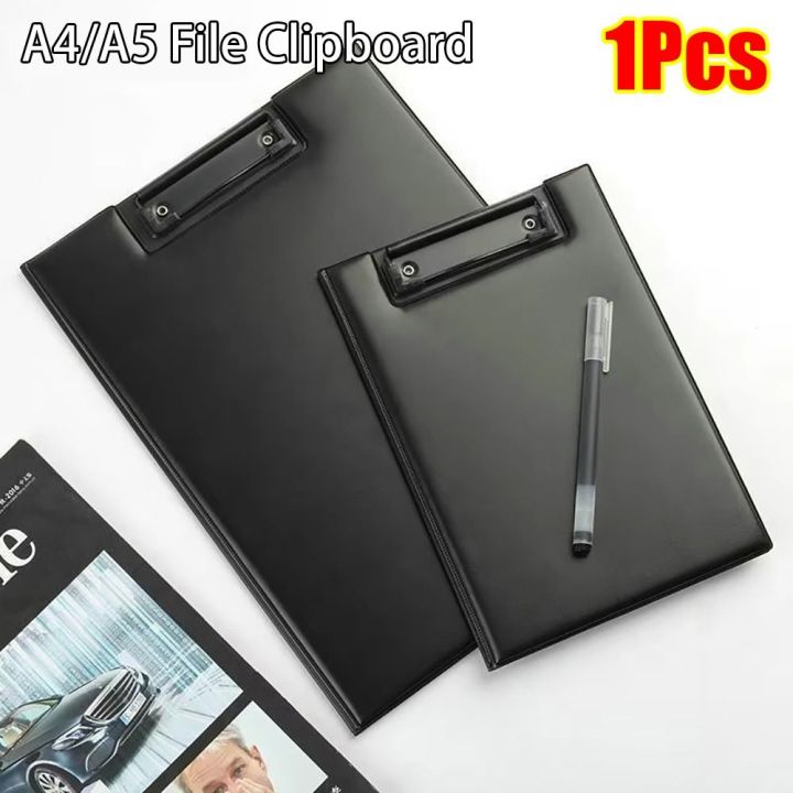 1Pcs Durable Foldable A4 A5 Clipboard PU Leather Black Conference File ...