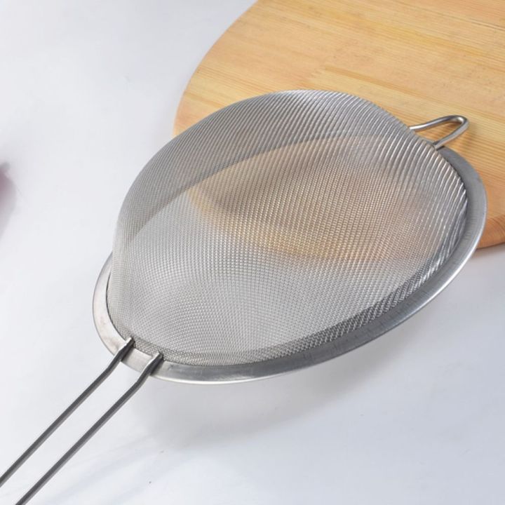 Stainless Steel Sifter Flour Sieve Oil Skimmer Strainer Colander Flour ...