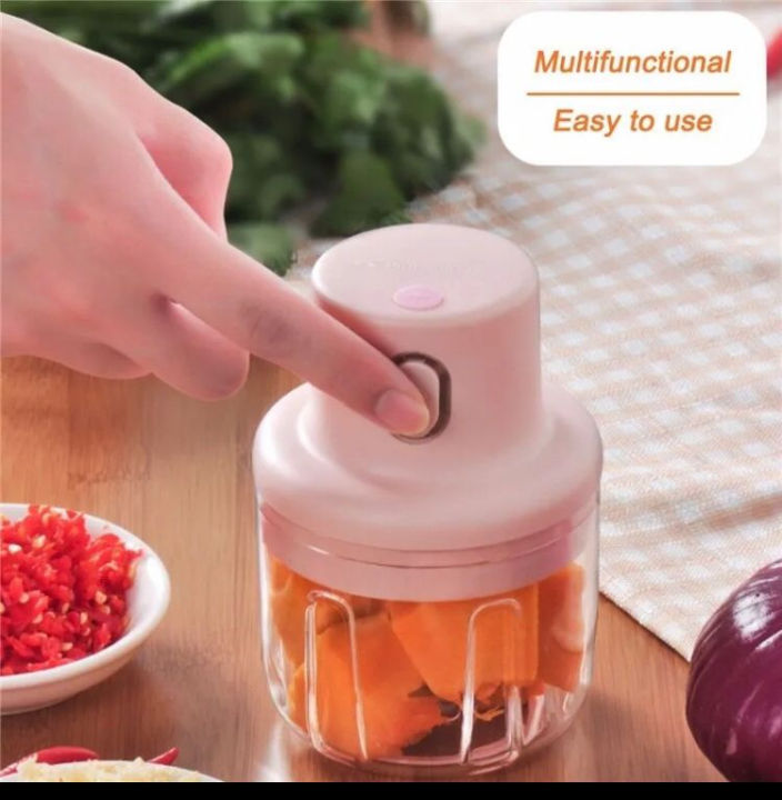 Portable Mini Electric Chopper | 250ml Rechargeable Food Processor ...