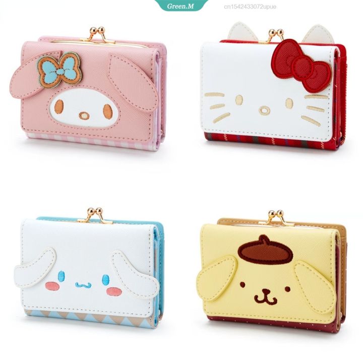 Sanrio Kawaii Hello Kitty Cinnamoroll Melody Small Short Wallet Girls ...