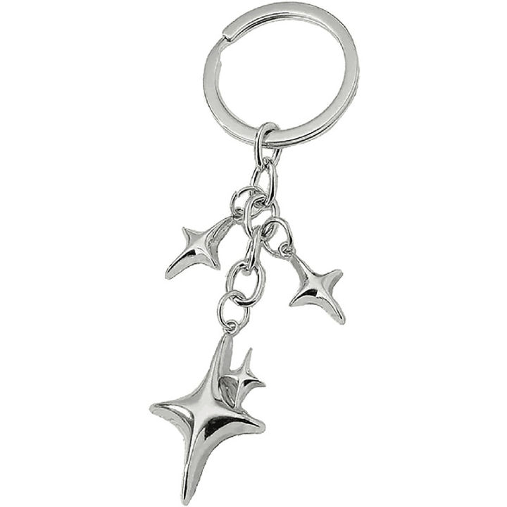 Y2K Keychains Star Moon Metal Key Rings For Women Men Gift Handbag ...