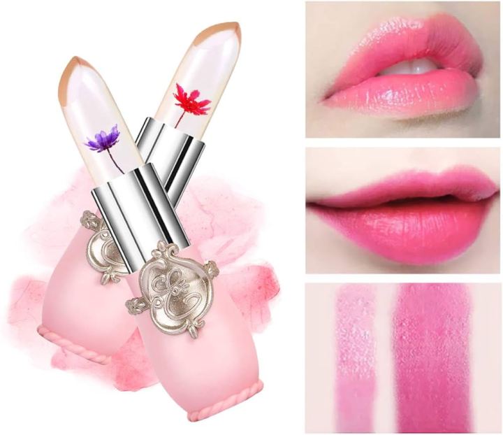 Jelly Flower Transparent Color Changing Lipstick Waterproof Flower ...