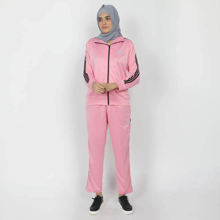 Women's Full Sleeves Track Suit - Pink | Daraz.pk