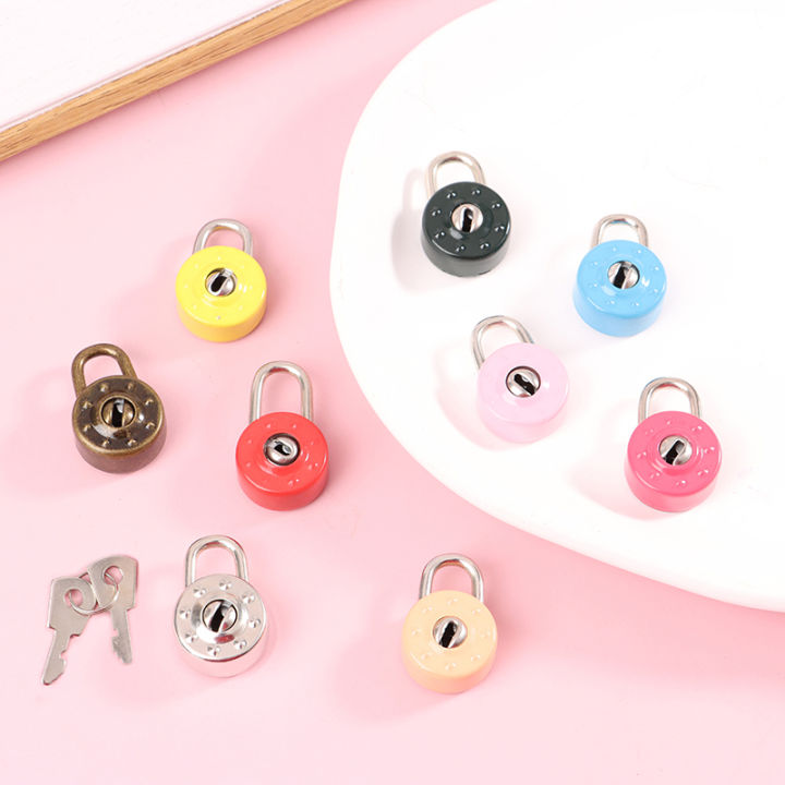 Round Shape Padlock Mini Luggage Hardware Locks W/key For Jewelry Box ...