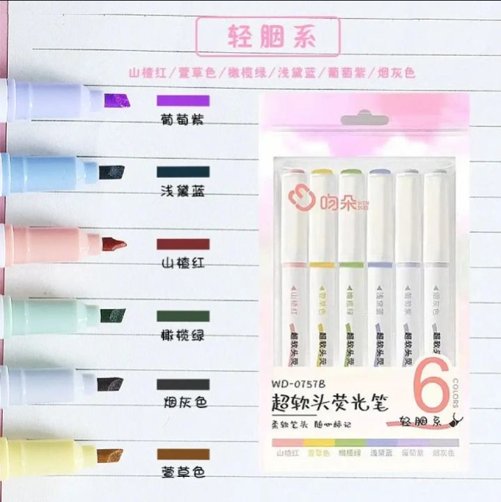 Morandi Colors Pastel Highlighter - Set of 6 | Daraz.pk