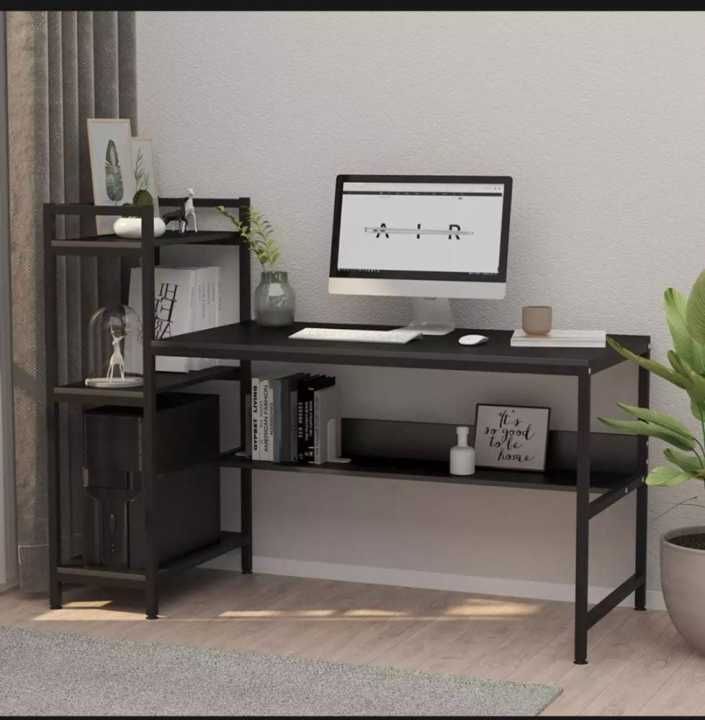 Dripex Computer Desk with 4 Tier Storage Shelves Student Study Table ...