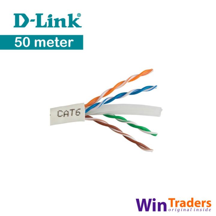 D-Link Ethernet Cable - Cat 6 - UTP - 24AWG - 50 Meter - Grey - Network Cable - LAN Cable ...