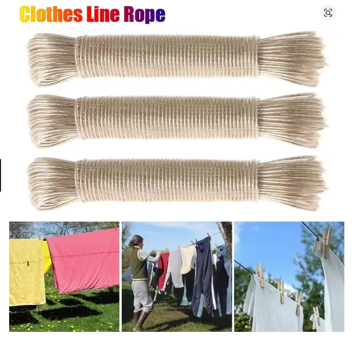 20M Clothes Drying Rope Washing Line Steel Wire Cloth Rope Garden ...