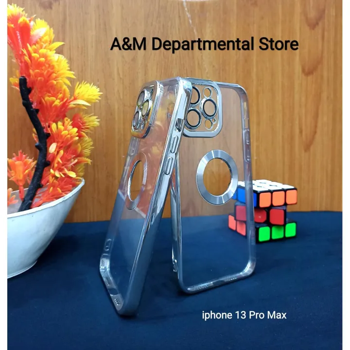 iPhone 13 Pro Max Back Cover/Case Soft Shiny Border & Transparency ...