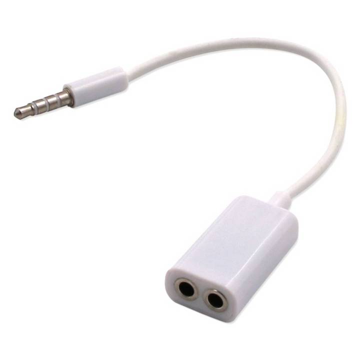 Aux Splitter for headphone with 3.5mm jack, 1 input 2 outputs(for both ...