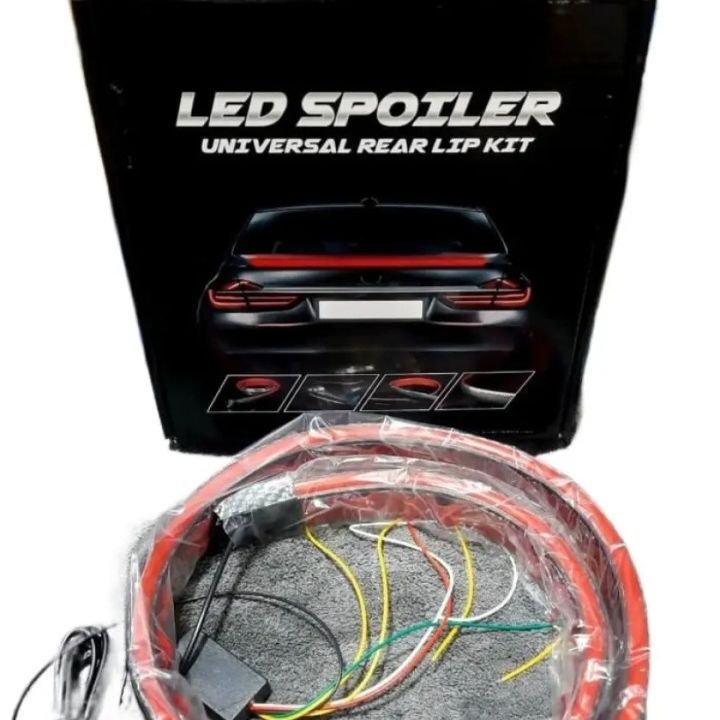 Universal Rear Car Spoiler Led Kit Light Trunk Lip - Flow Turn Signal ...