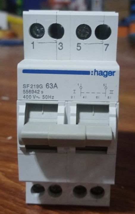 hager Breaker Type Changeover 63A - 2P hager Manual transfer switch ...