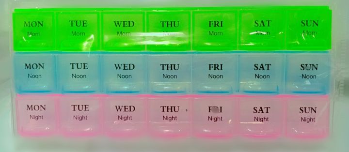 Madison Box 7 Days Weekly 21 Slots Travel Pill Box Organizer and ...