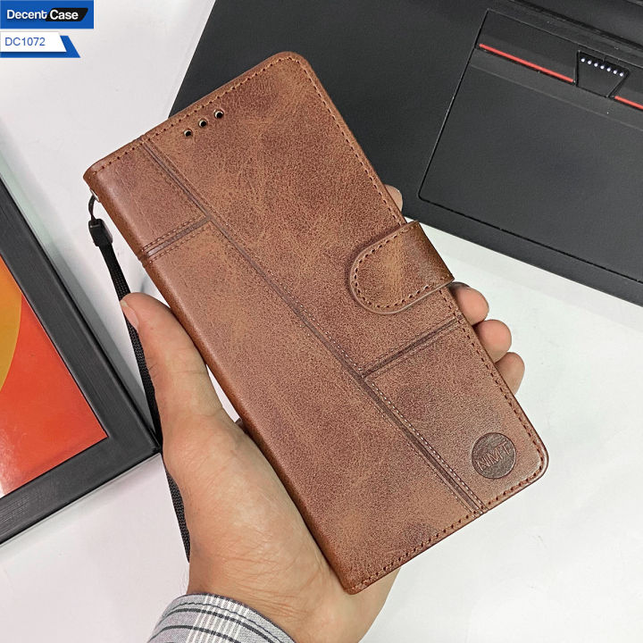 LG Velvet 5G Book Cover - Dark Brown - Premium Leather Megantic Flip ...