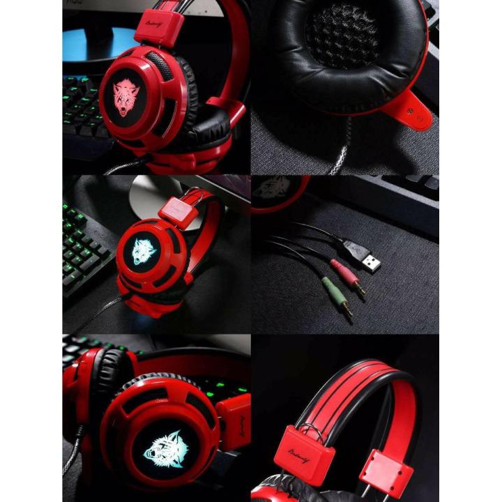 SUPER BASS WOLF GAMING HEADPHONES with RGB LIGHTS | Daraz.pk