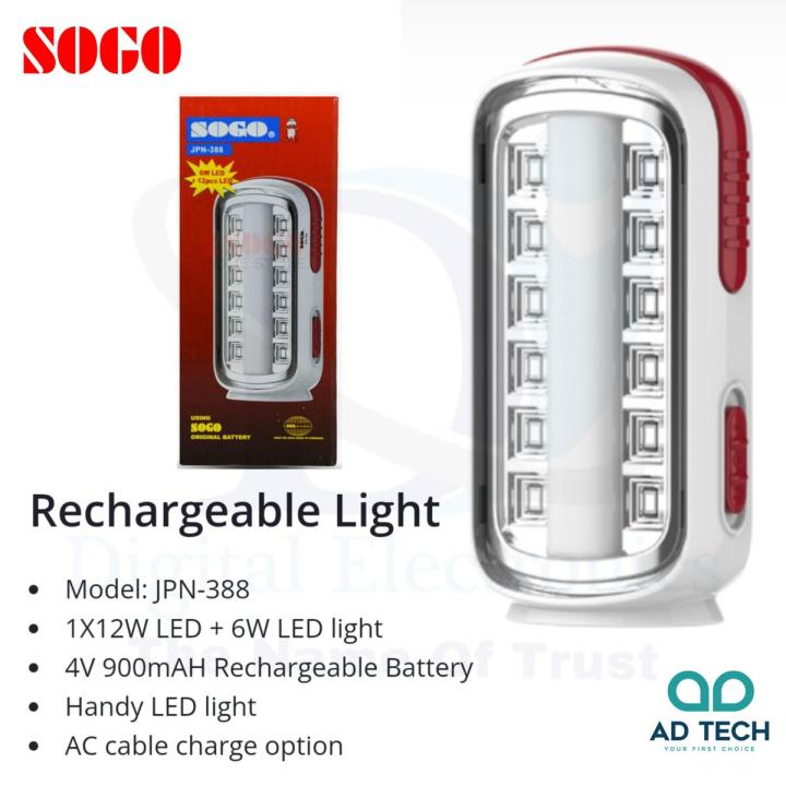 Sogo Rechargeable Led Emergency Lantern Light - (JPN-388) | Daraz.pk