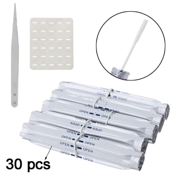 30PCS Wet Alcohol Cotton Swabs Double Head Cleaning Stick with Tweezers ...