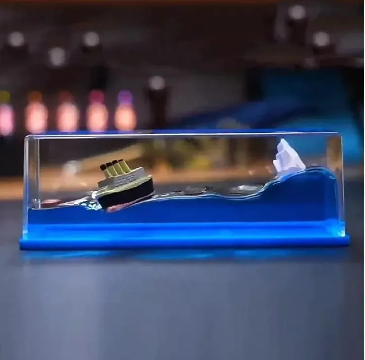 Wave Cruise Ship Decoration Unsinkable Titanic Model in a Clear Motion ...