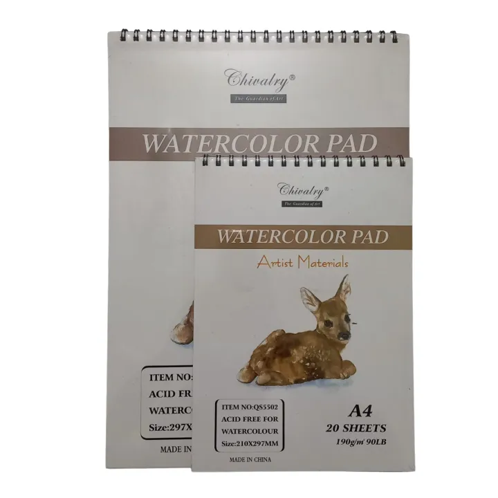 Chivalry Artist Watercolor Pad For Painting 20 Sheets A3/A4 Size | Daraz.pk