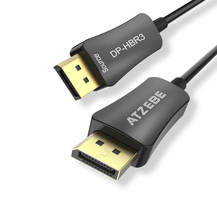 ATZEBE Fiber Displayport Cable 30ft, Fiber Optic Displayport 1.4 Cable ...