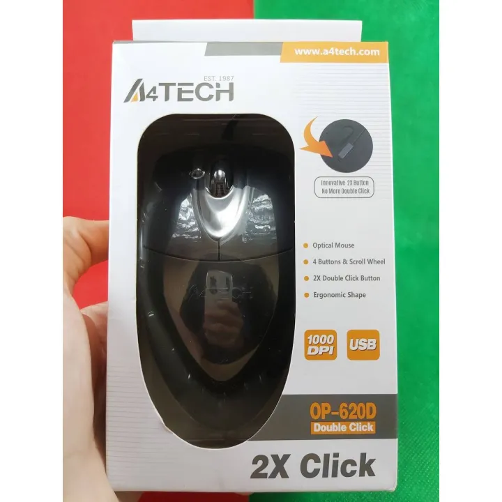 A4Tech Wired Optical Mouse Model-OP-620D - Black (Original with S/N ...