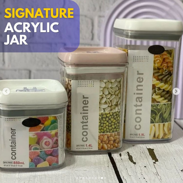 Signature ACRYLIC JAR - BPA Free Plastic, Lid-Lock Mechanism - Air ...