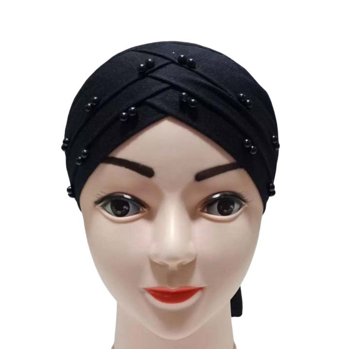 Black 3d Layer beads abaya Cap Best Fabric Hijab Cap/stole dupatta ...