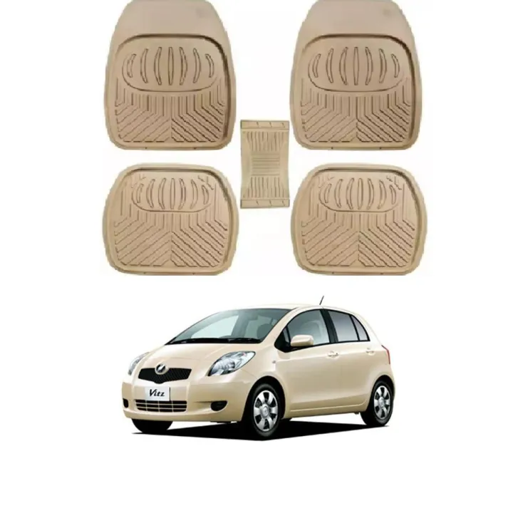 High quality 5 pieces PVC Rubber Car floor mats for Toyota Vitz Model ...
