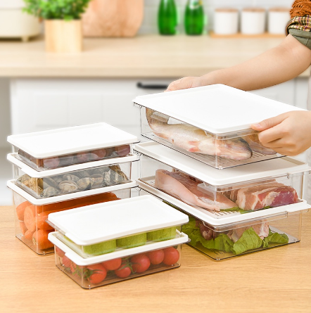 Transparent Food Container PE Food Storage Box with Lid Japanese-style ...