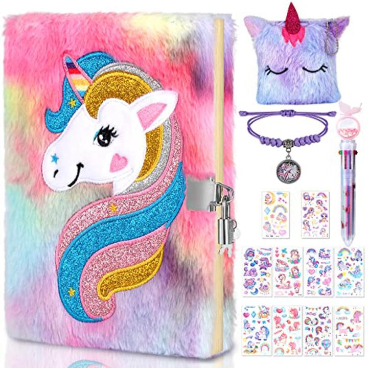 Plush Unicorn Diary with Fur Pen Gift Set (Pink) | Daraz.pk