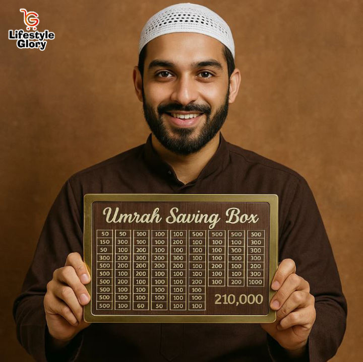 Umrah Saving Box - Wooden Islamic Money Saving Box - 280 Days Hajj ...